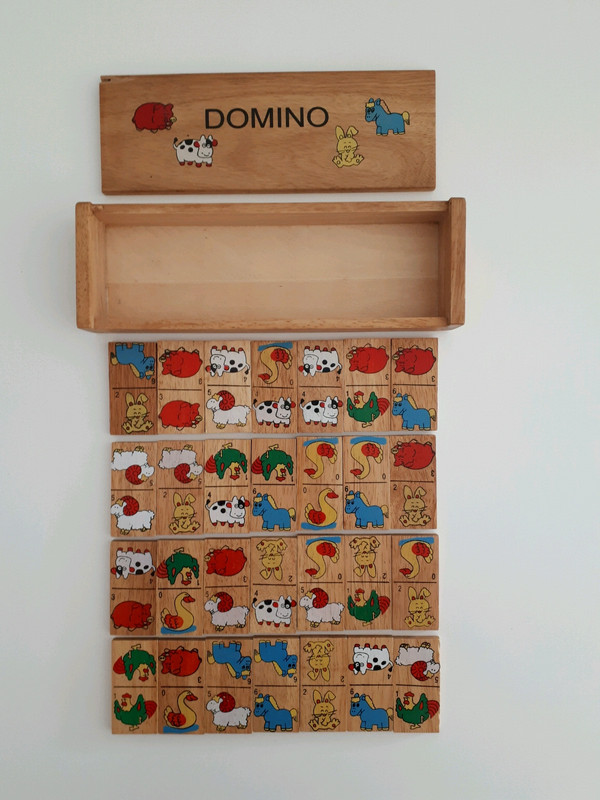 Jeu de domino animaux de la ferme en bois | Vinted Jeu de domino animaux de la ferme en bois | Vinted